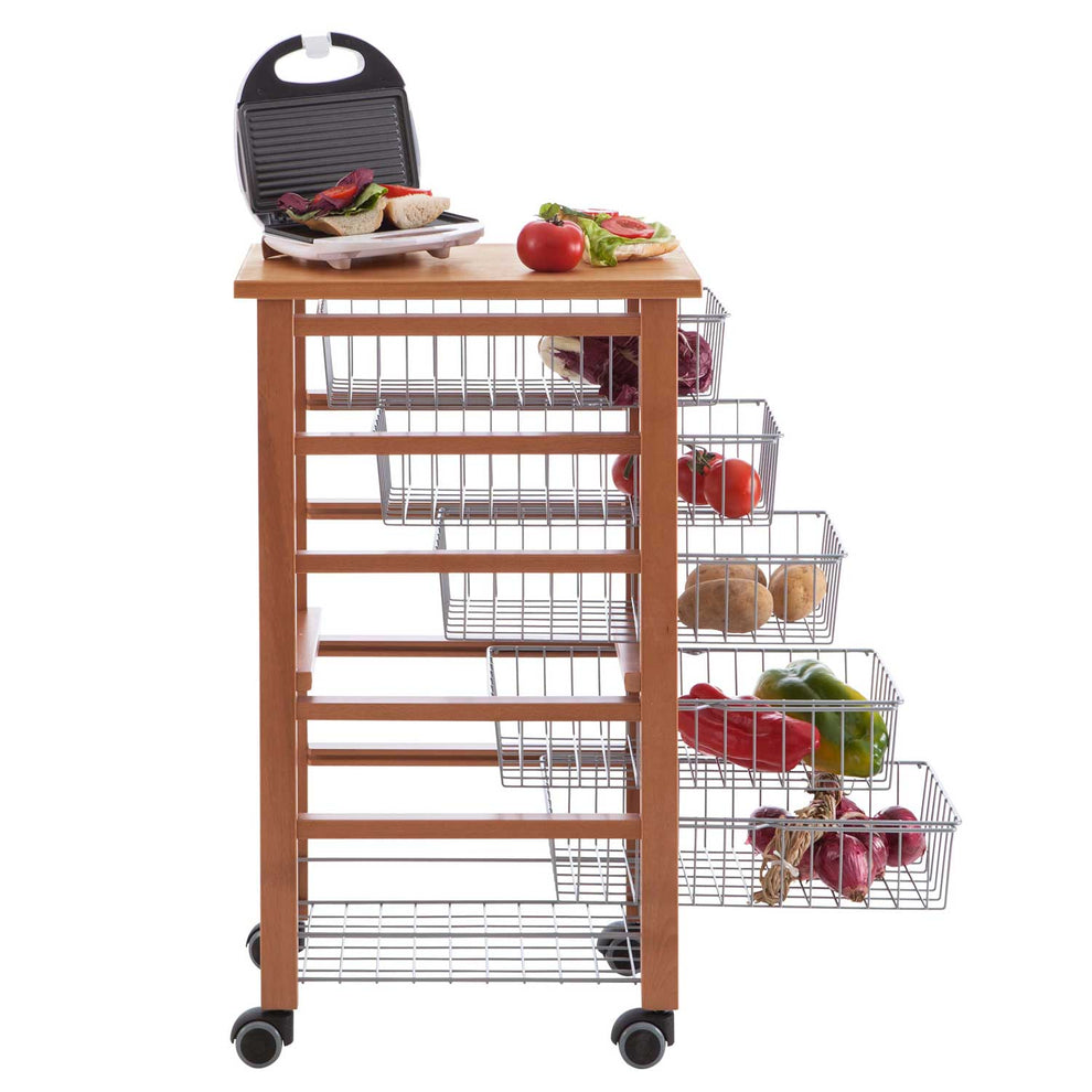 Küchenwagen holz OLIVER Küchenrollwagen, Kirsche – TatkraftShop.eu